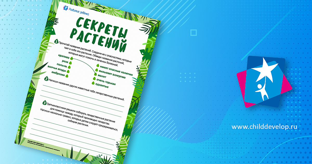 Раскрываем секреты растений – распечатать задание Мир растений скачать ...